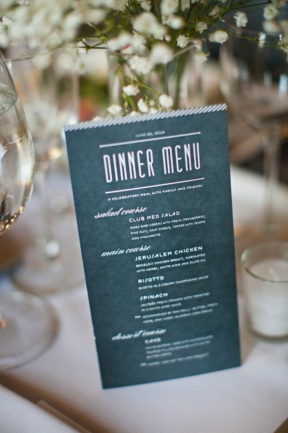 Sample Menu For Wedding Receptions Cards