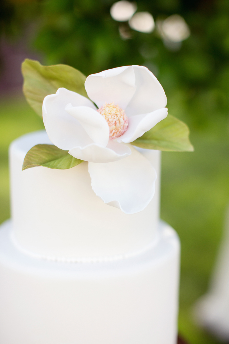 Magnolia Flower Wedding Cake